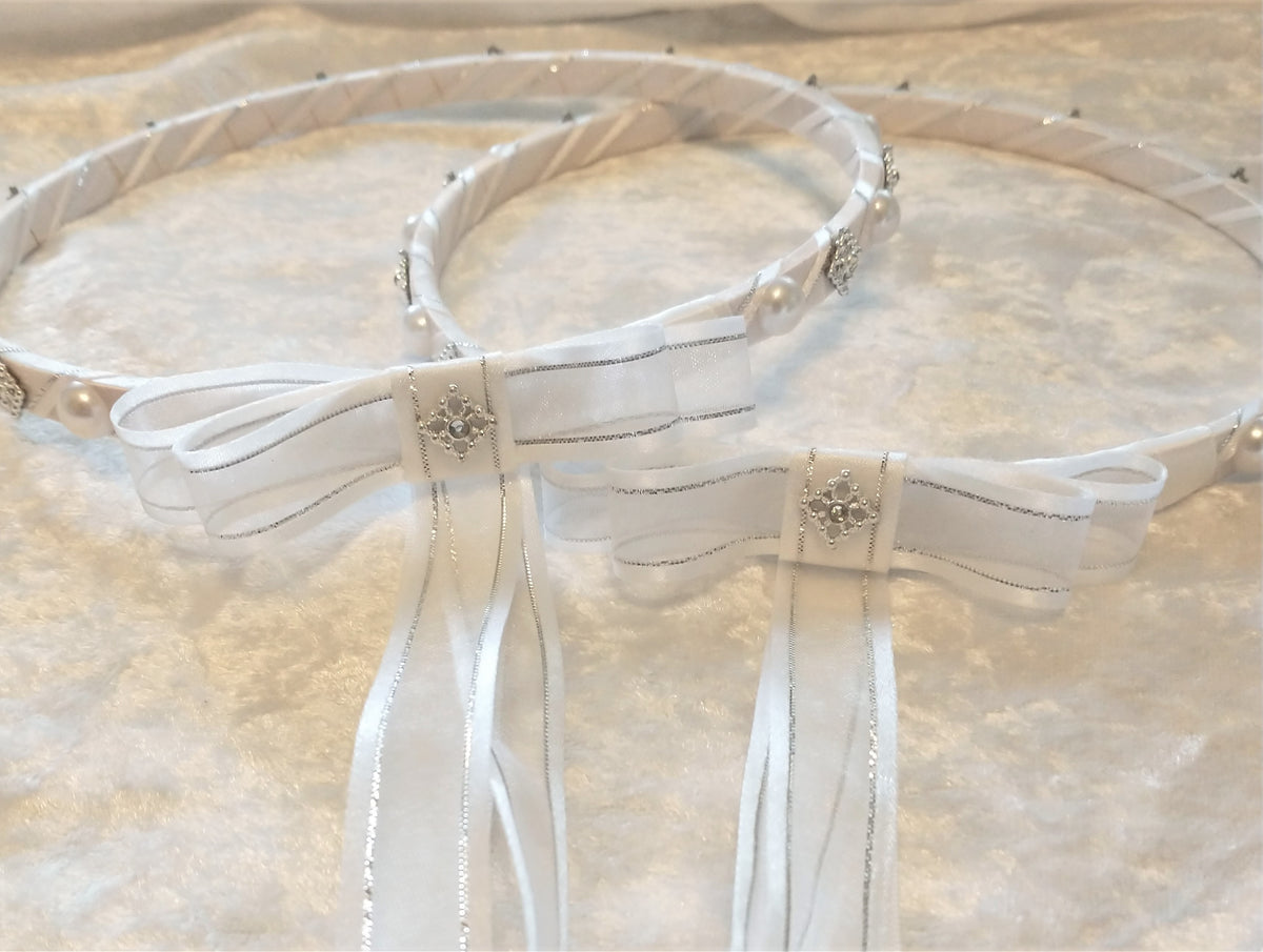 Greek Stefana Crowns, Pearl Rhinestone Stefana Wedding Crowns – Lotus ...